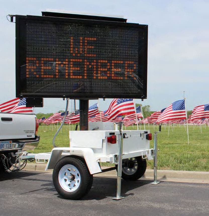 4' x 6' Trailer Mounted Message Sign - CMS-GP465T - Full Matrix Display ...