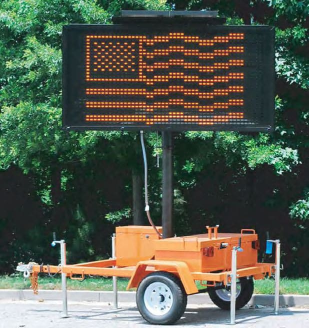 4' x 8' Trailer Mounted Message Sign - CMS-GP432T - Full Matrix Display ...