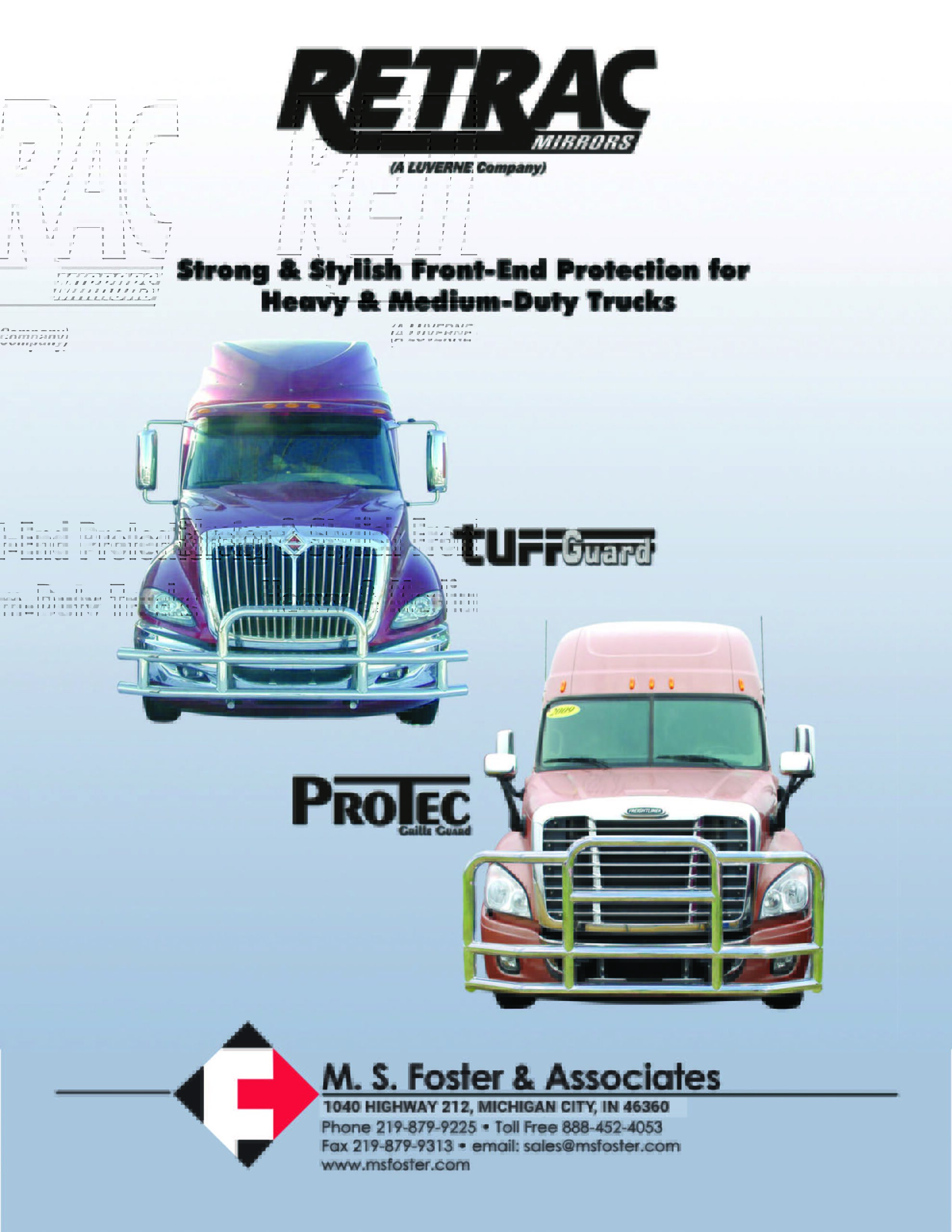 RETRAC Truck Mirrors & Grille Guards - MS Foster